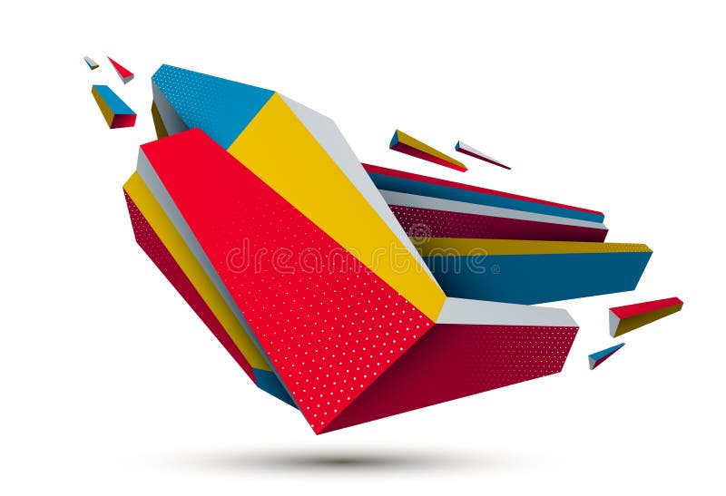 Low Poly Abstract Form Isolated on White, Vector Future Shape Design ...