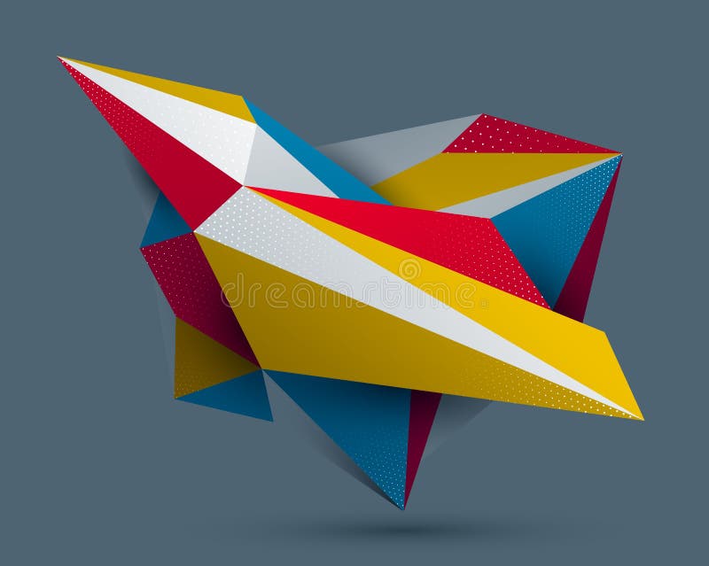 Low Poly Abstract Form, Vector Future Shape Design Polygonal Art ...