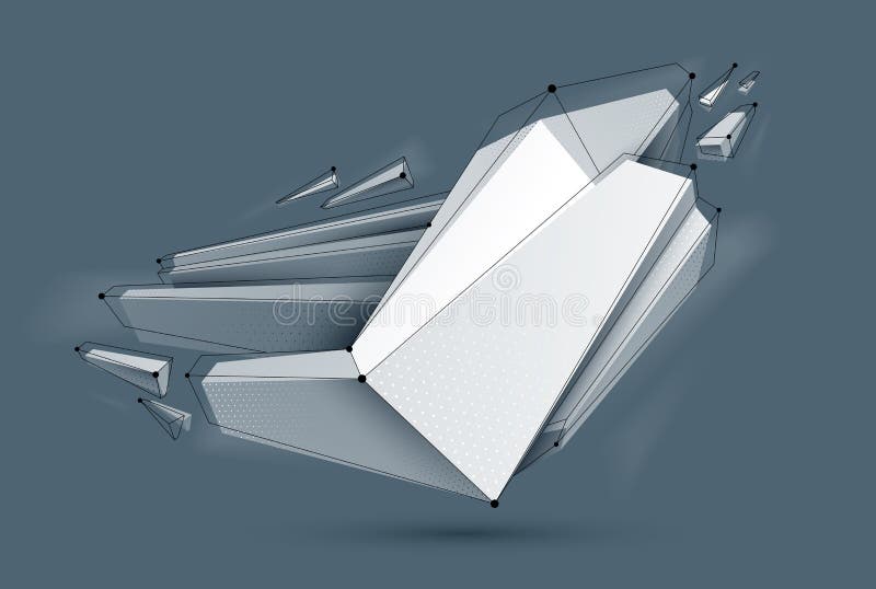 Low Poly Abstract Form, Vector Future Shape Design Polygonal Art ...