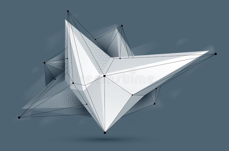 Low Poly Abstract Form, Vector Future Shape Design Polygonal Art ...