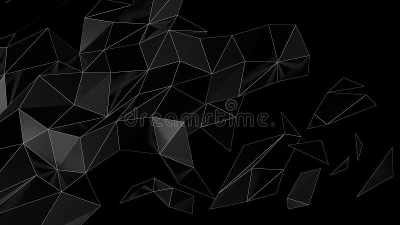 Low Poly Abstract Futuristic 3D Rendering Stock Illustration ...