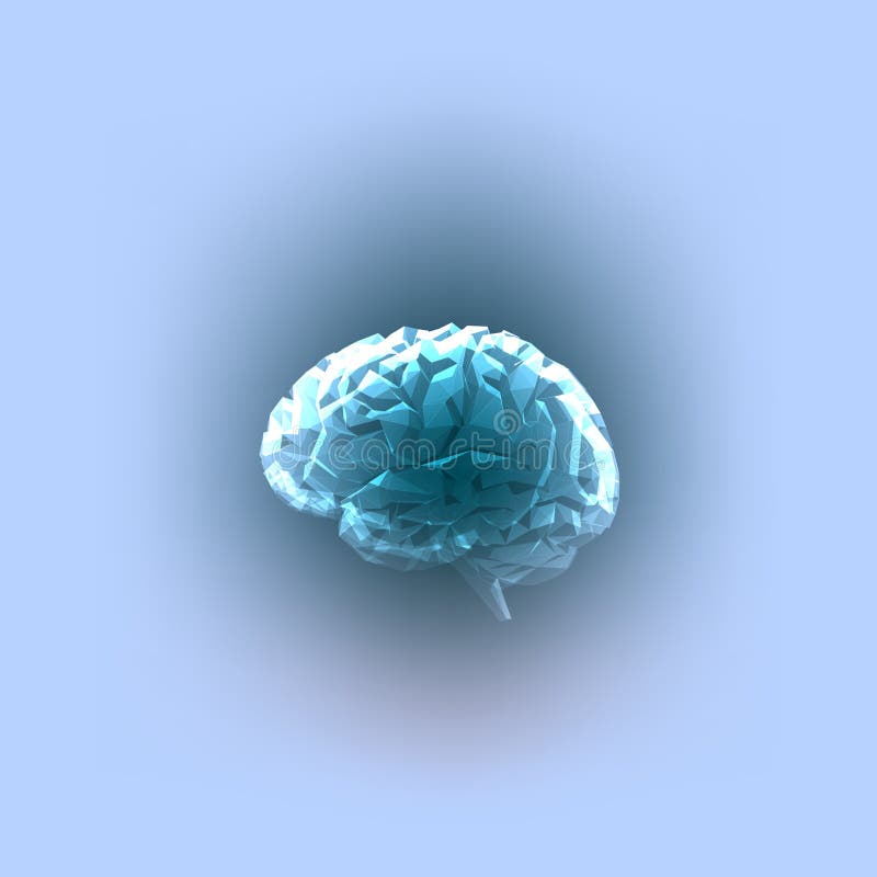 Low Poly Abstract Human Brain Stock Vector - Illustration of anatomy ...