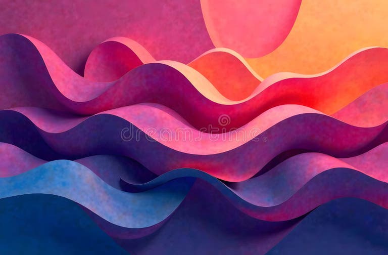 Low-poly Abstract Landscape with Sharp Geometric Polygons in Vibrant ...
