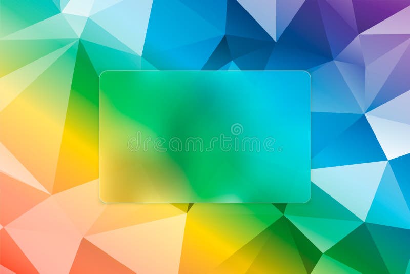 Low Poly Abstract Multicolor Background with Plate for Text - Glass ...