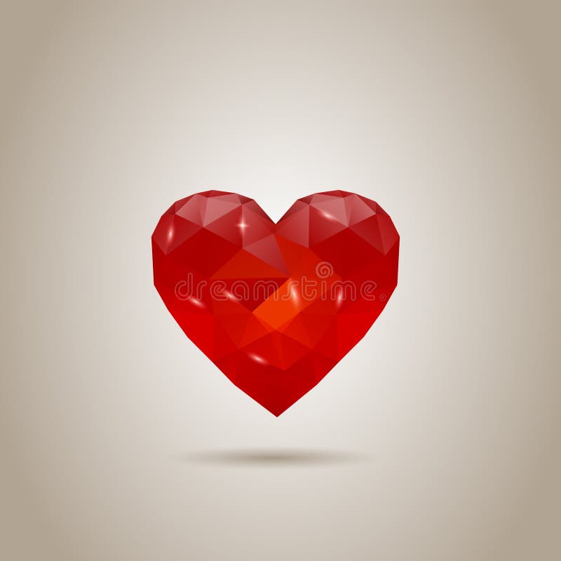Low-poly Abstract Polygonal Heart Stock Illustration - Illustration of ...