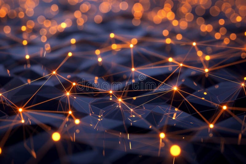 Low Poly Abstract Polygonal Space with Connected Dots and Lines Stock ...