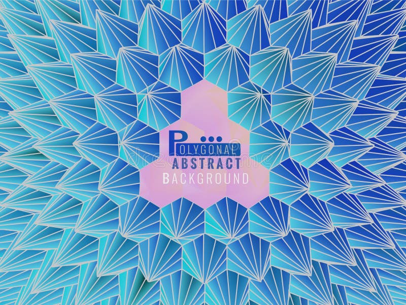 Low Poly Abstract Spike BG with Blue Color Tone Stock Vector ...