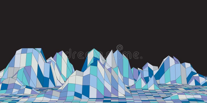 Low Poly Abstract Wireframe Landscape Design Stock Vector ...