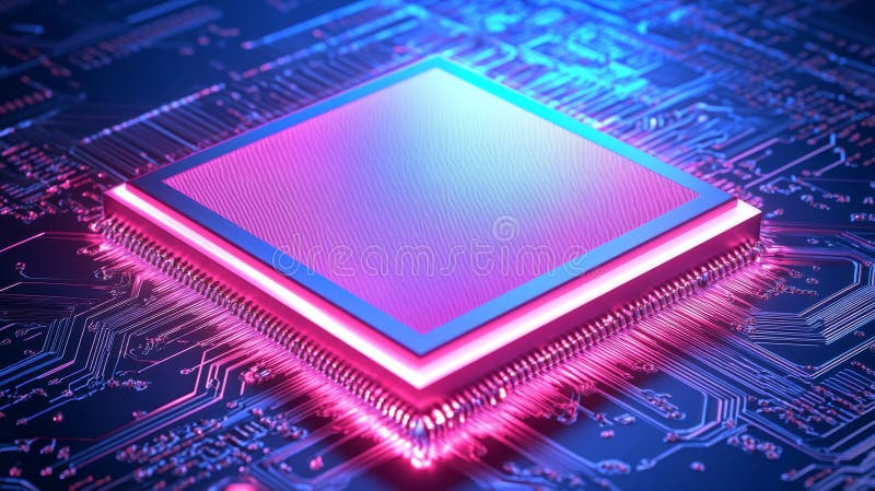 Low Poly AI CPU Chip Depicted in an Abstract Illustration Form Stock ...