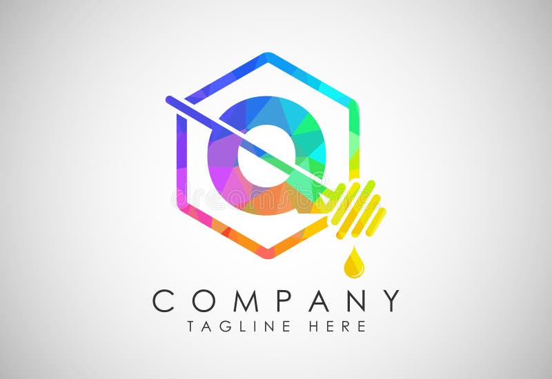 Low Poly Alphabet with Honeycomb Bees Logo Design. Honey Logo Font ...
