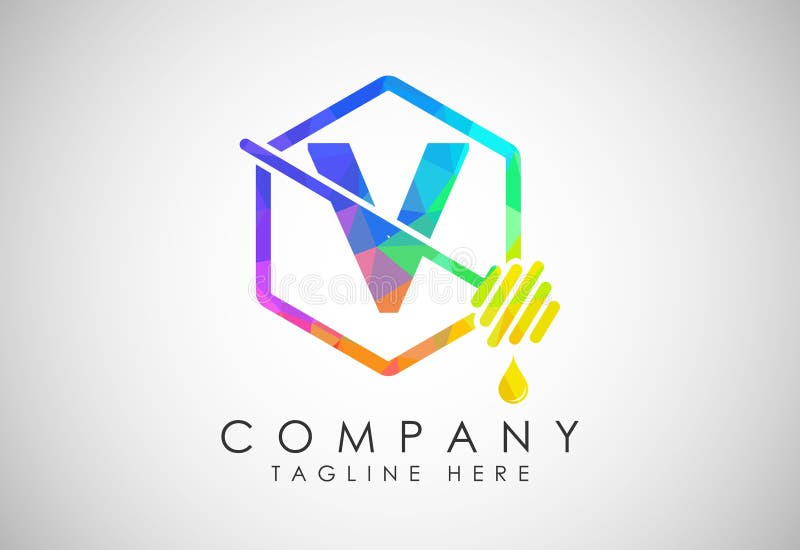 Low Poly Alphabet with Honeycomb Bees Logo Design. Honey Logo Font ...