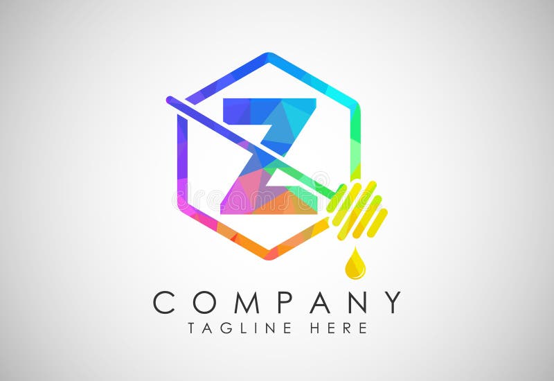 Low Poly Alphabet with Honeycomb Bees Logo Design. Honey Logo Font ...