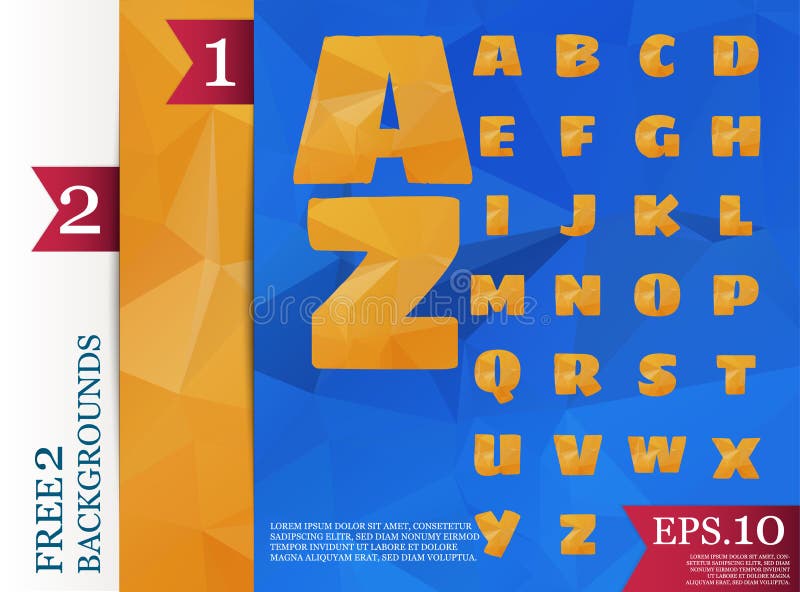 Low Poly Alphabet on Polygon Concept Vector and Backgrounds Stock ...