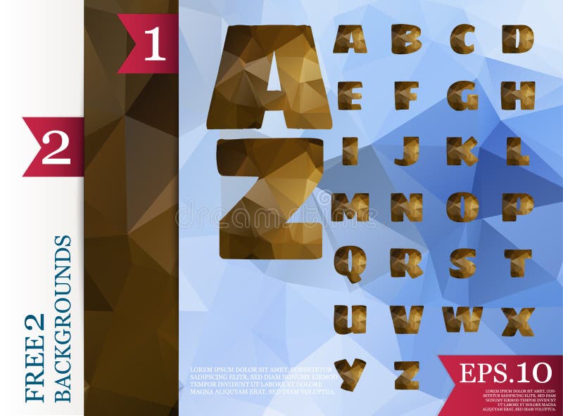 Low Poly Alphabet on Polygon Concept Vector and Backgrounds Triangles ...