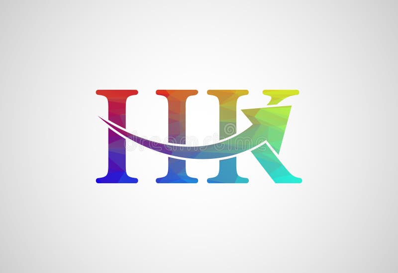 Low Poly and HK Letter Logo Design, Vector Illustration Stock Vector ...