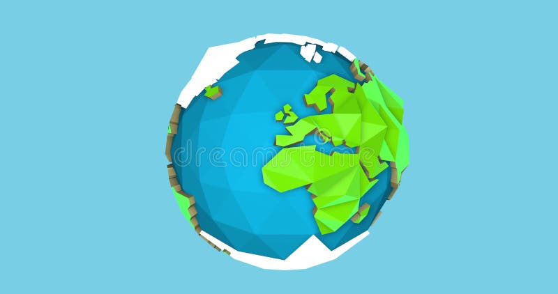 Low poly Earth stock footage. Video of earth, atmosphere - 206859938