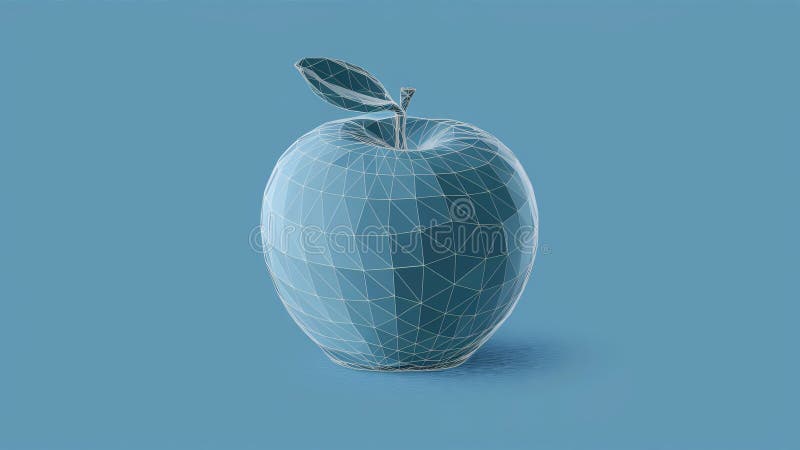 Low Poly Apple 3D Model, Geometric Fruit High Quality Image Stock ...