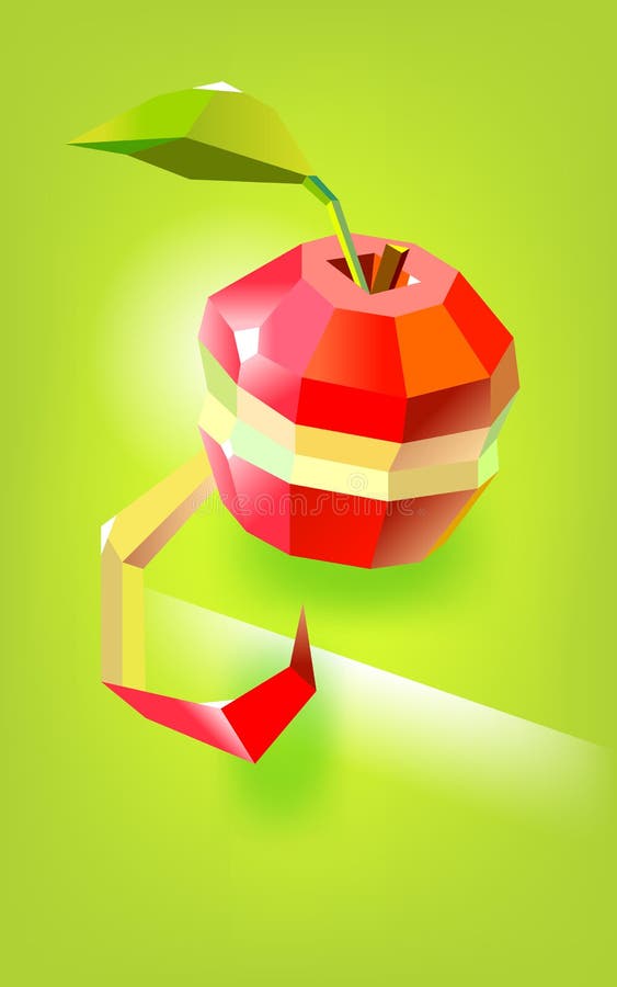 Low poly apple stock vector. Illustration of color, fruit - 183755957