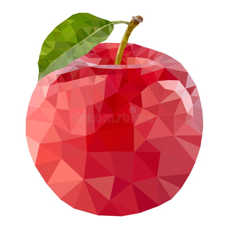 Low poly apple stock illustration. Illustration of harvest - 391802981