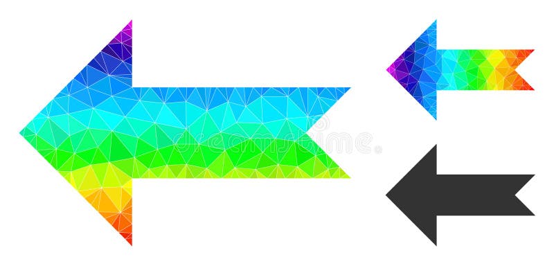 Vector Triangle Filled Arrow Left Icon with Spectral Colored Gradient ...