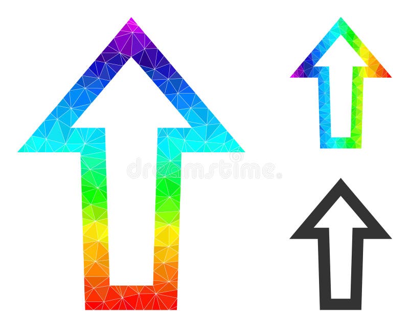 Vector Lowpoly Arrow Up Icon with Spectrum Gradient Stock Vector ...