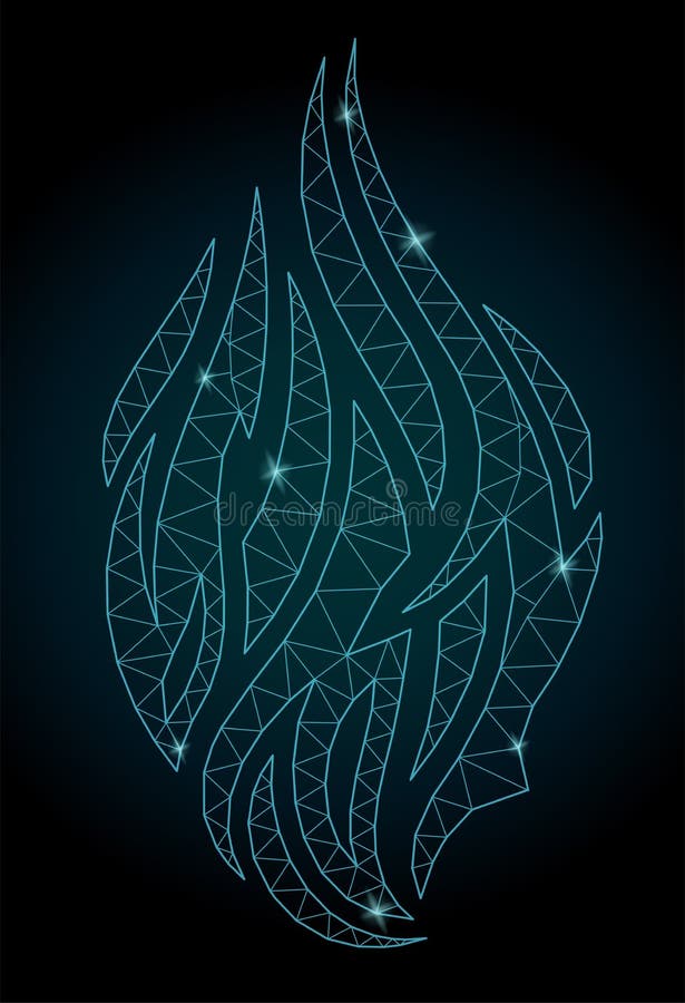 Low Poly Art with Colorful Blue Fire Shape Stock Vector - Illustration ...