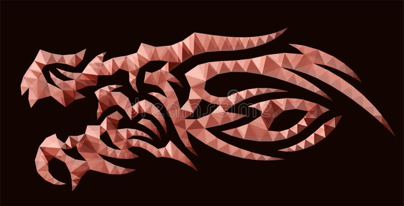 Low Poly Art with Colorful Red Dragon Head Stock Vector - Illustration ...