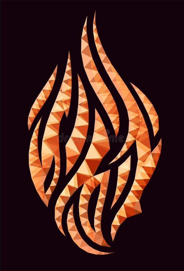 Low Poly Art with Colorful Red Shiny Flame Shape Stock Vector ...