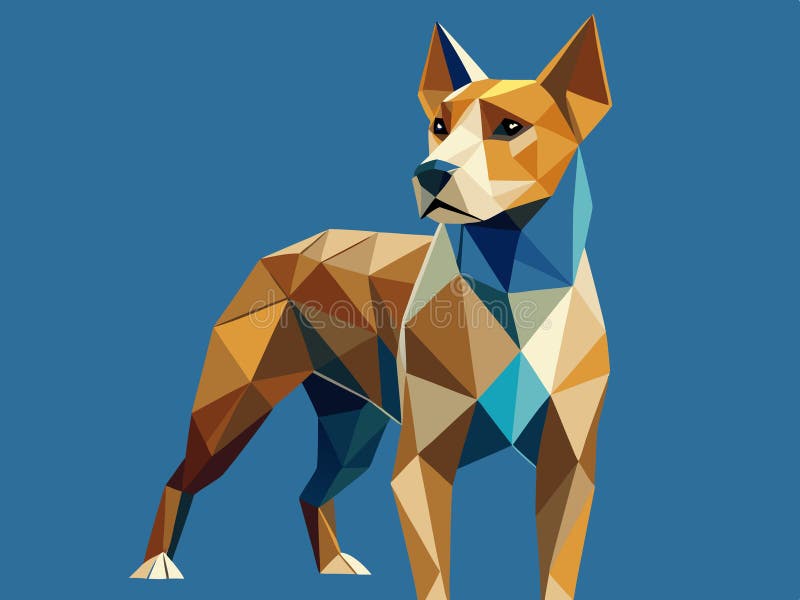 Low Poly Art Dog Background - Geometric Canine Design for Modern and ...
