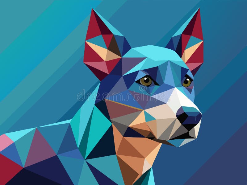 Low Poly Art Dog Background - Geometric Canine Design for Modern and ...