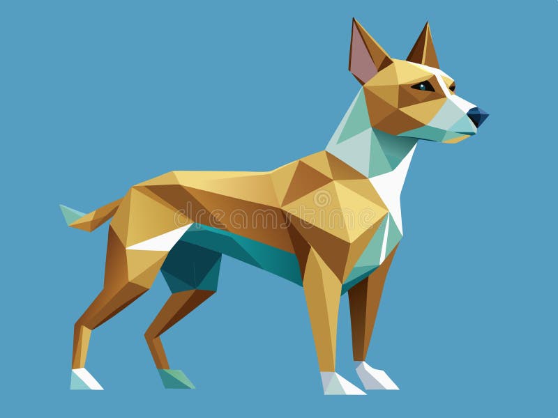 Low Poly Art Dog Background - Geometric Canine Design for Modern and ...