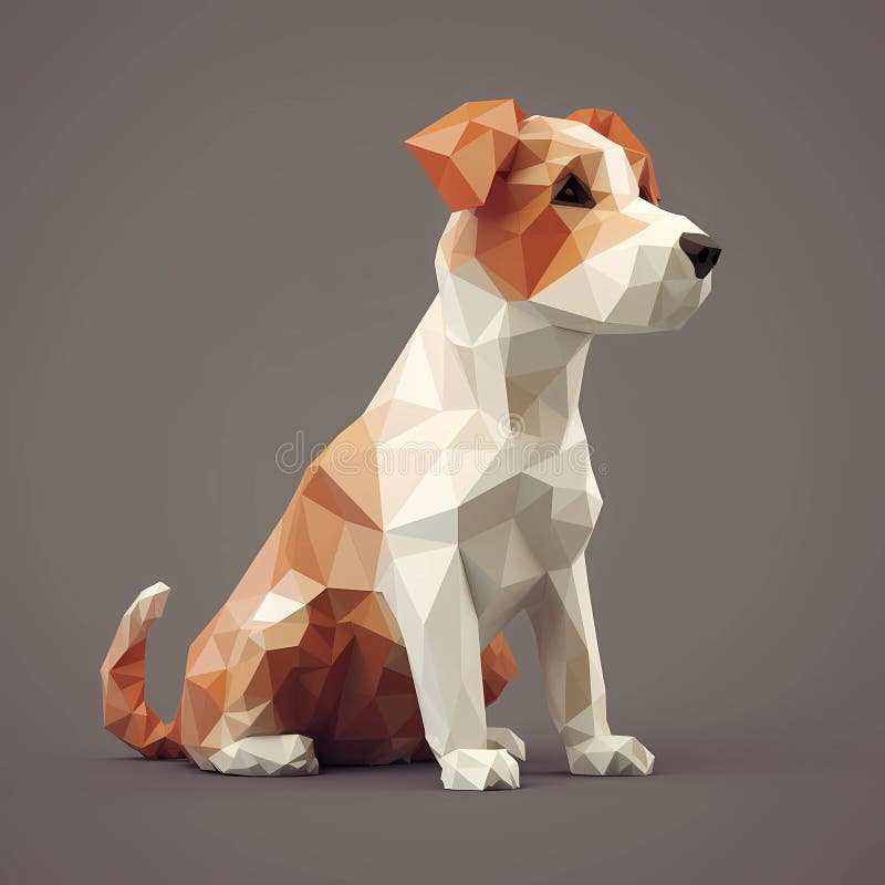 Low Poly Art Ginger Dog. AI Generated. Stock Illustration ...