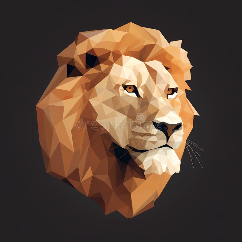 A Low Poly Art Lion for Your Creative Projects. AI Generated. Stock ...