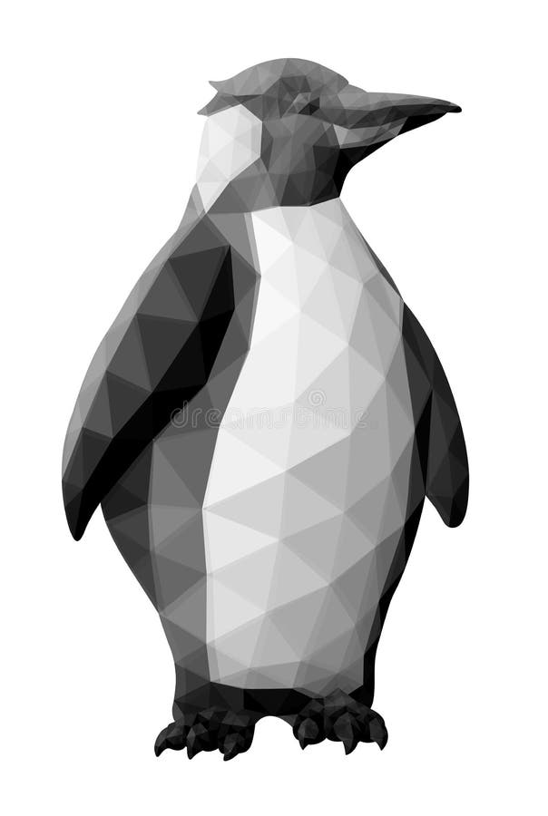 Stylized Abstract Penguin Illustration Isolated On White Background ...