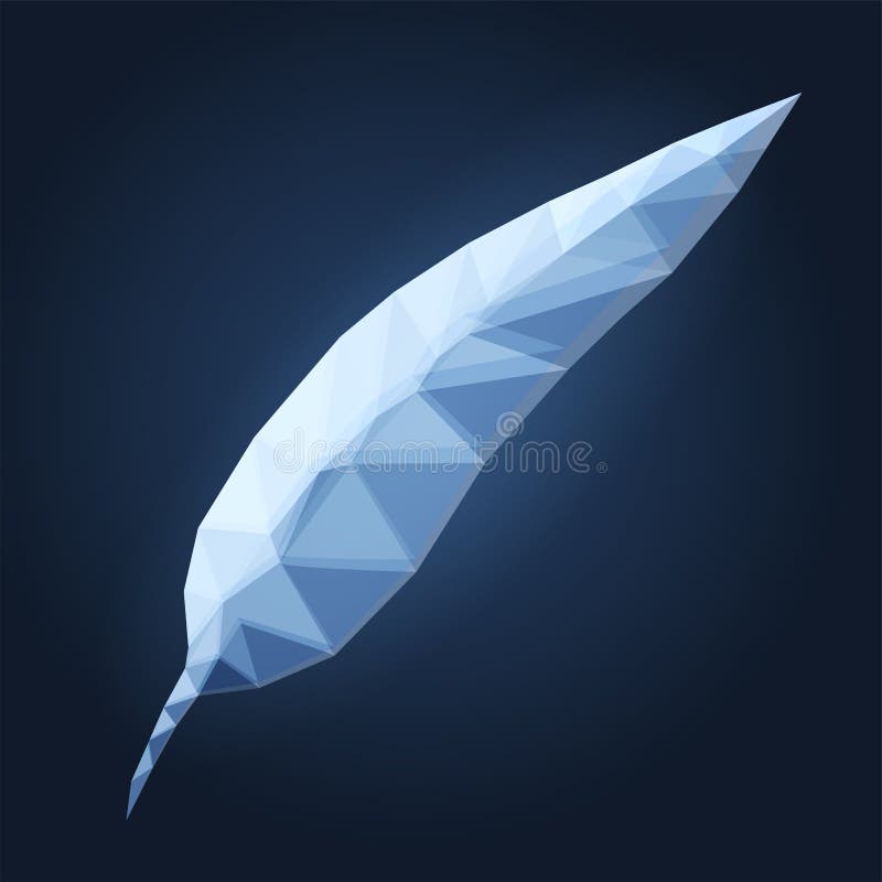 Low Poly Art with Shiny Crystal Feather Stock Vector - Illustration of ...