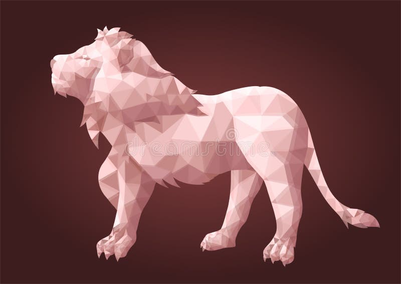 Low Poly Art with Stylized Shiny Lion Stock Vector - Illustration of ...