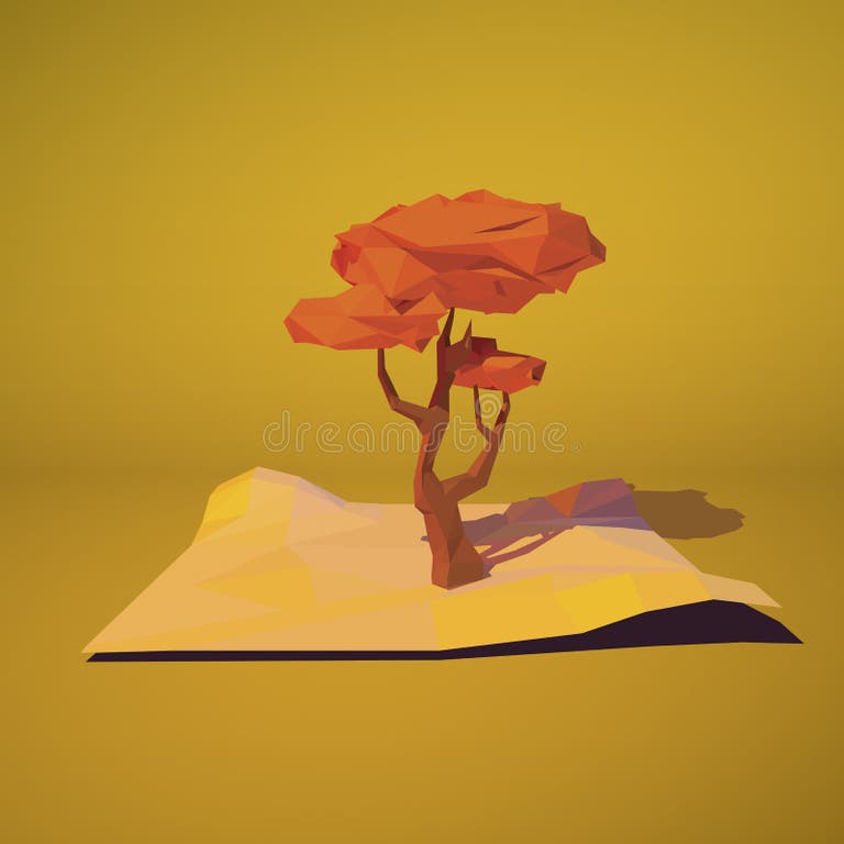 Low poly autumn tree stock vector. Illustration of scene - 58783191