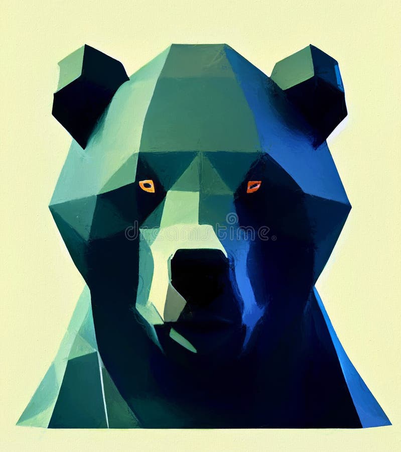 Low Poly Bear - Stylized Digital Art Stock Illustration - Illustration ...