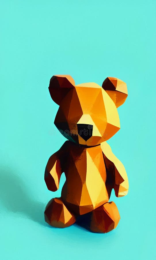 Low Poly Bear - Stylized Digital Art Stock Illustration - Illustration ...