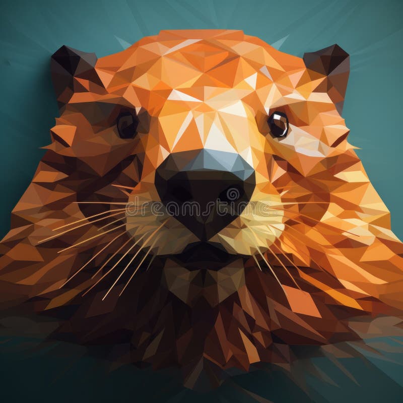 Low Poly Beaver Portrait in Surreal Style Stock Illustration ... Low Poly Beaver Portrait in Surreal Style Stock Illustration ...