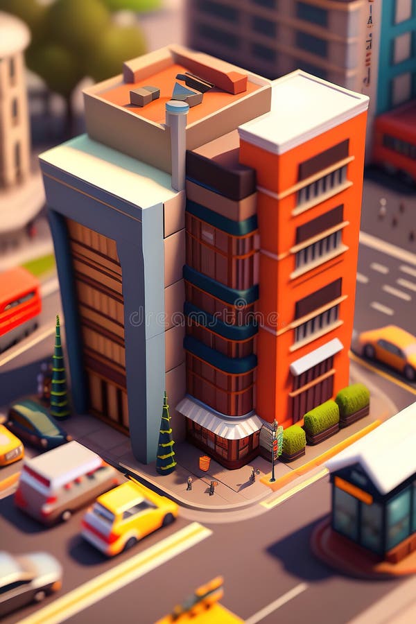 Low Poly: Big City, Streets, Top View, Ai Generated Stock Illustration ...