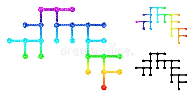 Vector Triangle Filled Binary Circuit Icon with Spectral Colored ...
