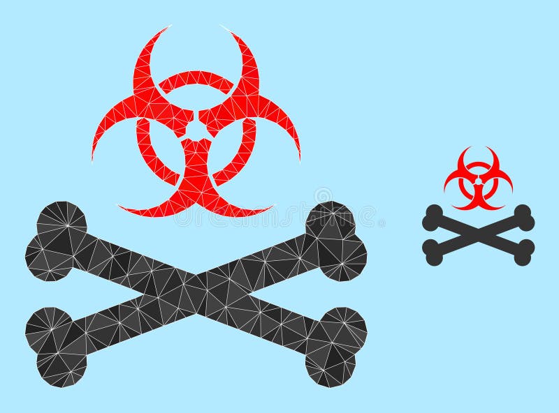 Vector Polygonal Biohazard Bones Icon Stock Vector - Illustration of ...