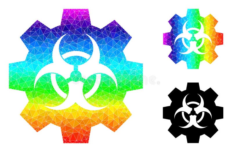 Vector Triangle Filled Biohazard Industry Icon with Spectrum Gradient ...