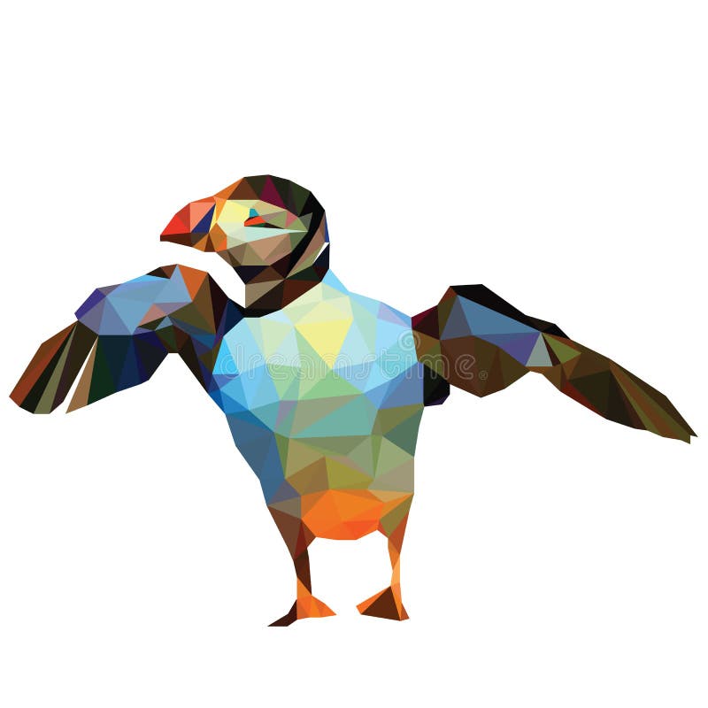Low poly bird stock vector. Illustration of polygon, colorful - 62022692
