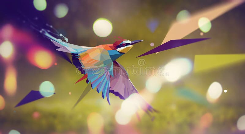 Low poly bird with glare stock illustration. Illustration of fine ...