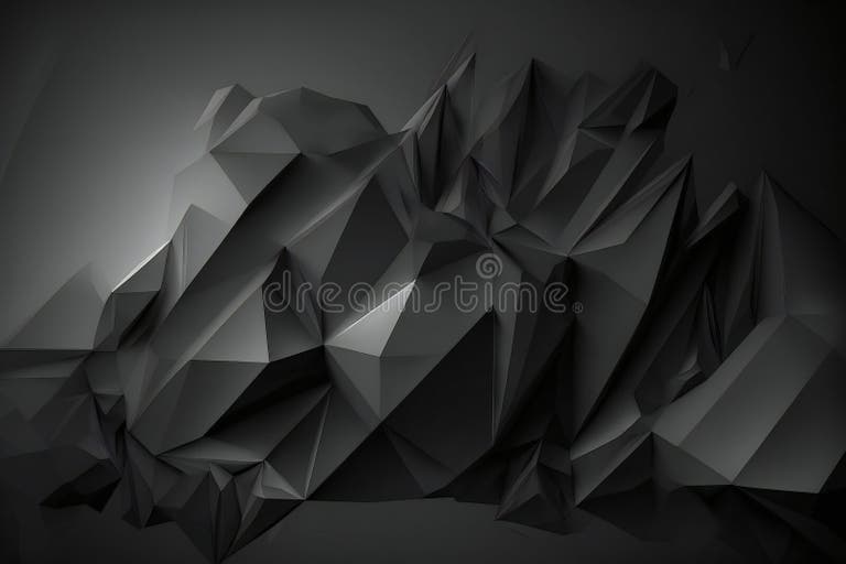 Low Poly Black Backround, Creative Digital Illustration, Abstract ...