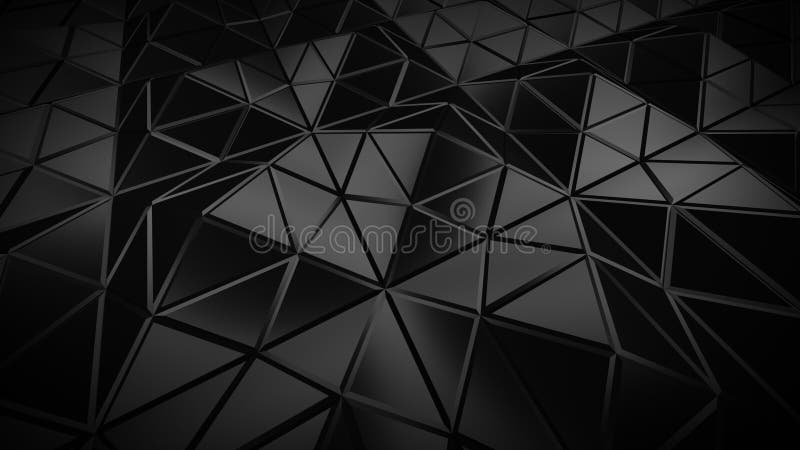 Low Poly Black Construction with Sharp Edges 3D Rendering Stock ...