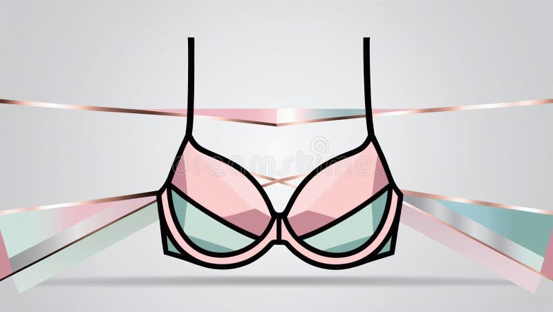 Low Poly Bra Vector Art Design with Bold Lines and Pastel Colors for a ...