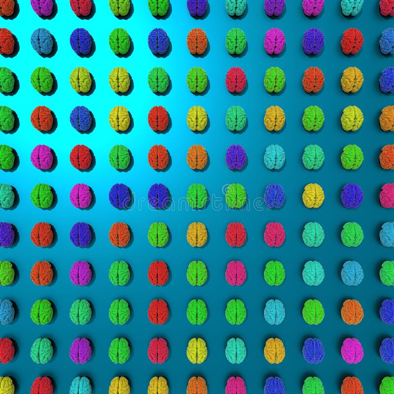 Low Poly Brains Illustration, Rendered in 3d Stock Illustration ...